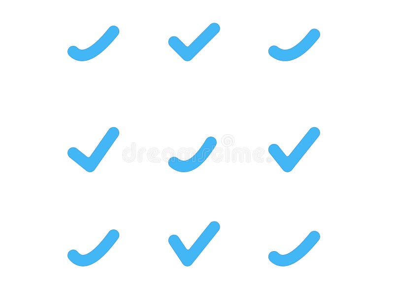 Blue check icon vector set stock illustration. Illustration of simple ...