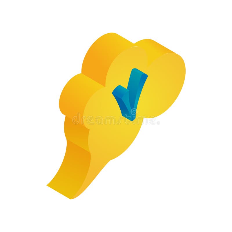 Blue Check Mark in Bubble Icon, Isometric 3d Style Stock Vector ...