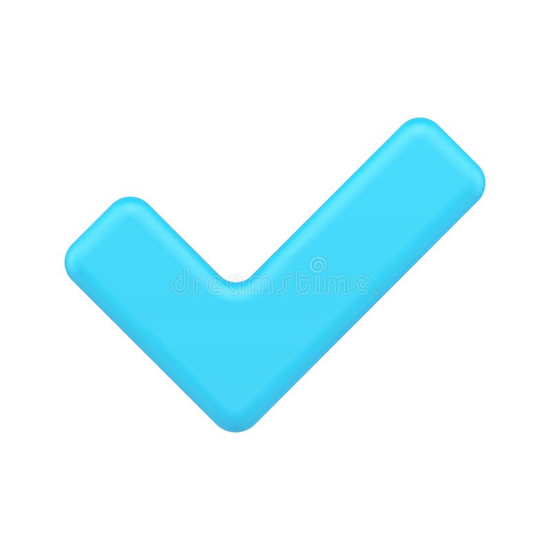Blue Check Mark Consent 3d Icon Vector Illustration Stock Vector ...