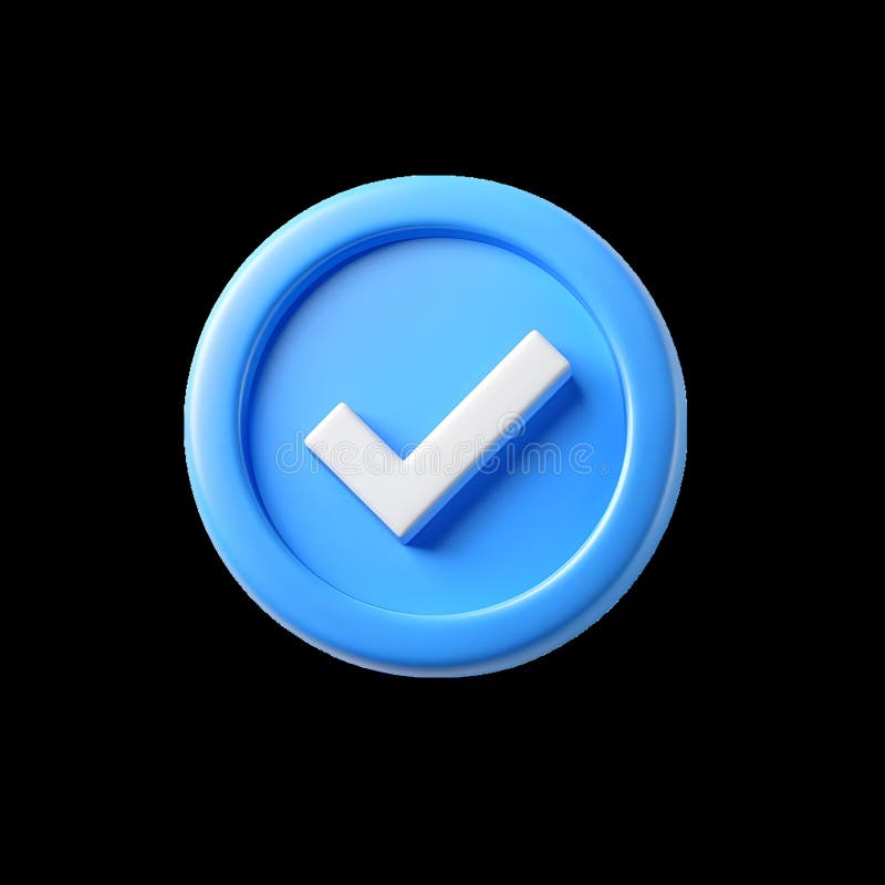 Blue Check Mark Icon in Circular Blue Button for Verification Concepts ...