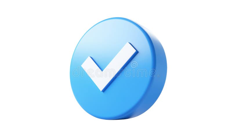 Blue Check Mark Icon, Symbolizing Approval or Confirmation. 3D Design ...