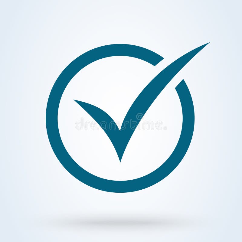 Blue Check Mark Icon. Tick Symbol in Blue Color, Vector Illustration ...