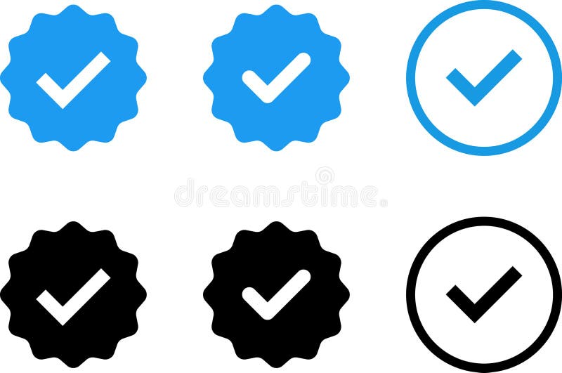 Blue Check Mark Tick Verification Icon Symbol Vector. Stock ...