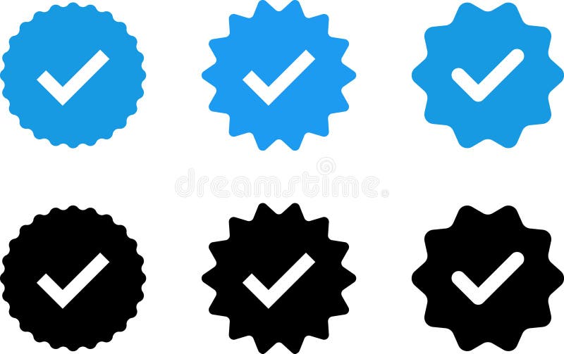Blue Check Mark Tick Verification Icon Symbol Vector. Stock Vector ...