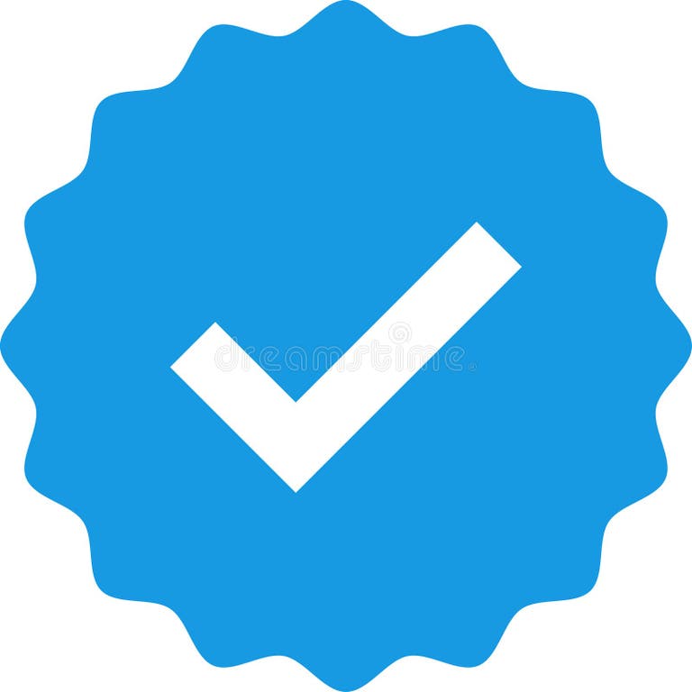 Blue Check Mark Tick Verification Icon Symbol Vector. Stock Vector ...