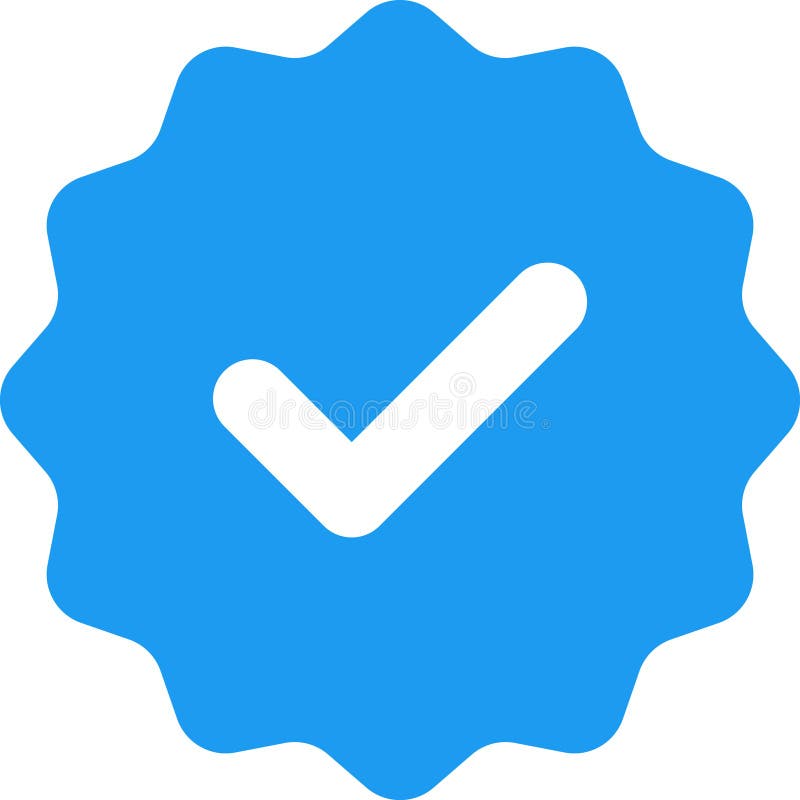 Blue Check Mark Tick Verification Icon Symbol Vector. Stock Vector ...