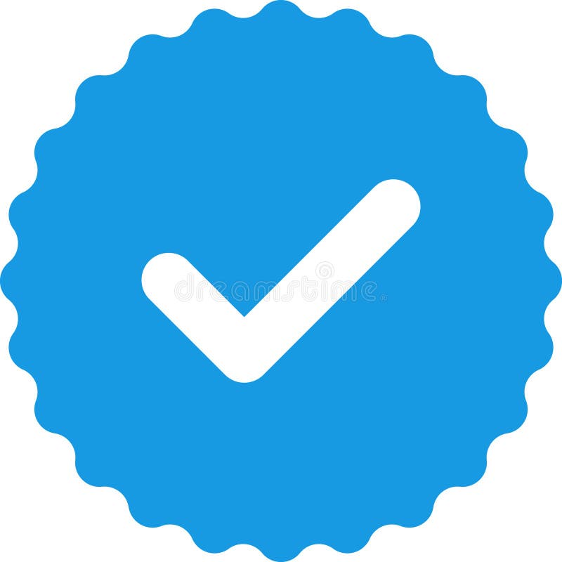 Blue Check Mark Tick Verification Icon Symbol Vector. Stock Vector ...
