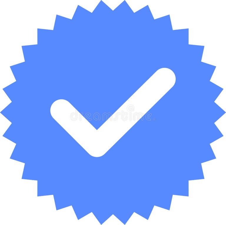 Blue Check Mark Tick Verification Icon Symbol Vector Stock Vector ...