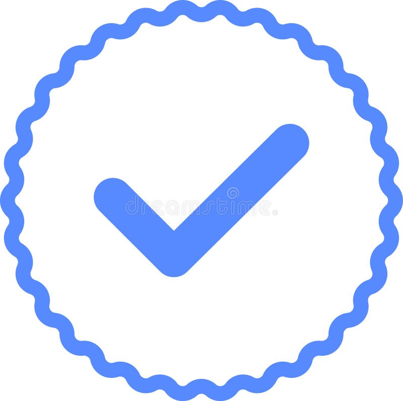 Blue Check Mark Tick Verification Icon Symbol Vector Stock Vector ...