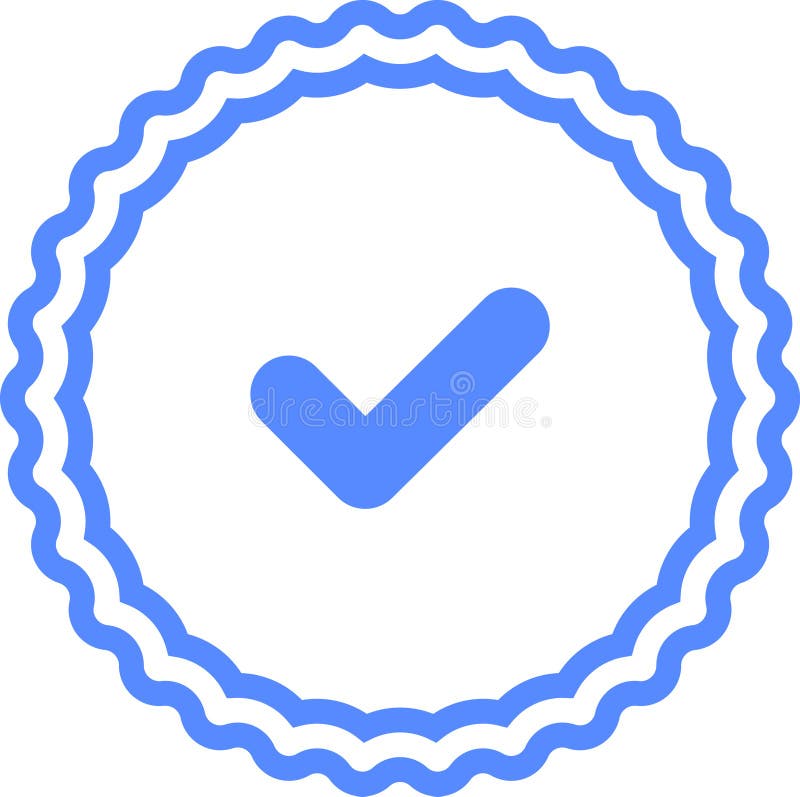 Blue Check Mark Tick Verification Icon Symbol Vector Stock Illustration ...