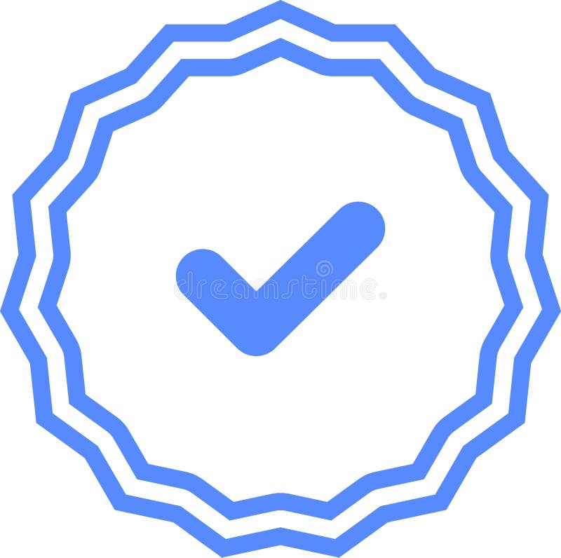 Blue Check Mark Tick Verification Icon Symbol Vector Stock Illustration ...