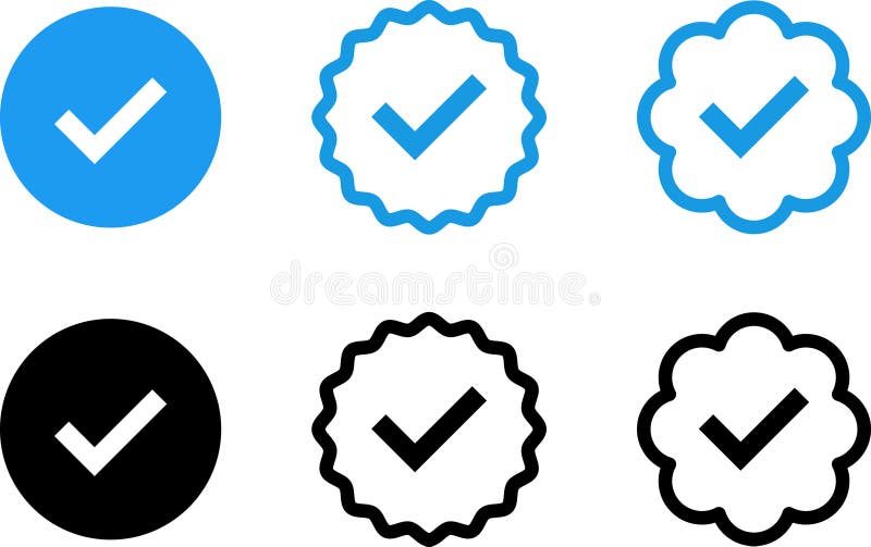 Blue Check Mark Tick Verification Icon Symbol Vector. Stock Vector ...