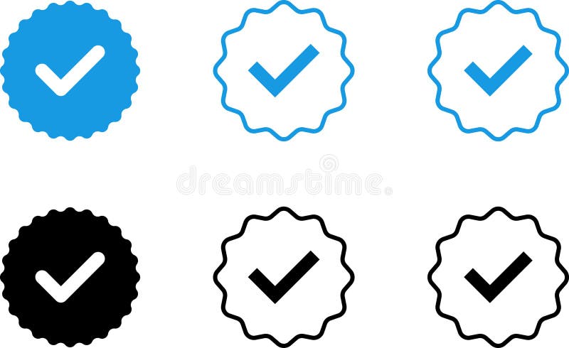 Blue Check Mark Tick Verification Icon Symbol Vector. Stock Vector ...