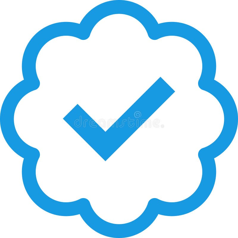 Blue Check Mark Tick Verification Icon Symbol Vector. Stock Vector ...