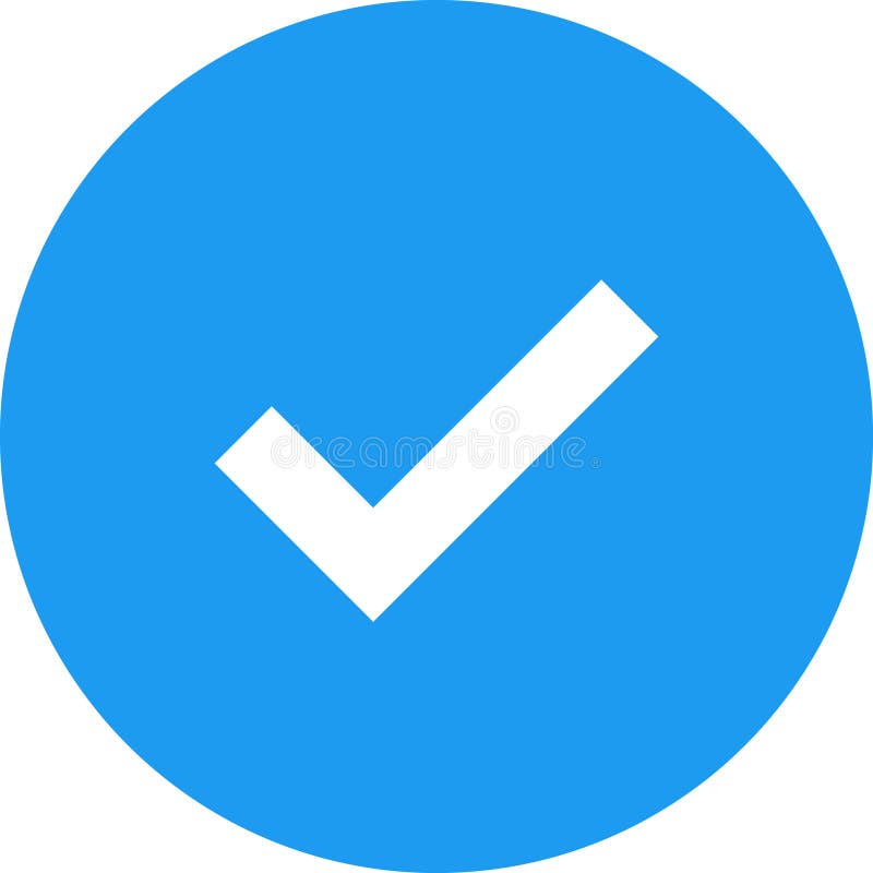 Blue Check Mark Tick Verification Icon Symbol Vector. Stock Vector ...