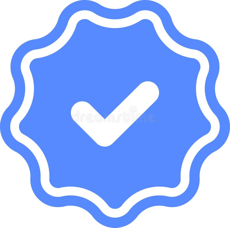 Blue Check Mark Tick Verification Icon Symbol Vector Stock Illustration ...