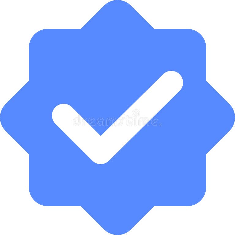 Blue Check Mark Tick Verification Icon Symbol Vector Stock Illustration ...