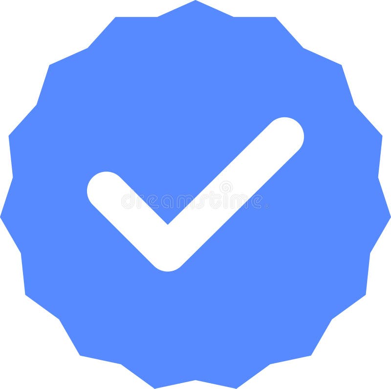Blue Check Mark Tick Verification Icon Symbol Vector Stock Illustration ...