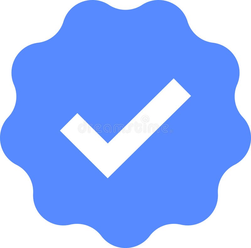 Blue Check Mark Tick Verification Icon Symbol Vector Stock Illustration ...