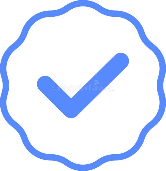 Blue Check Mark Tick Verification Icon Symbol Vector Stock Illustration ...
