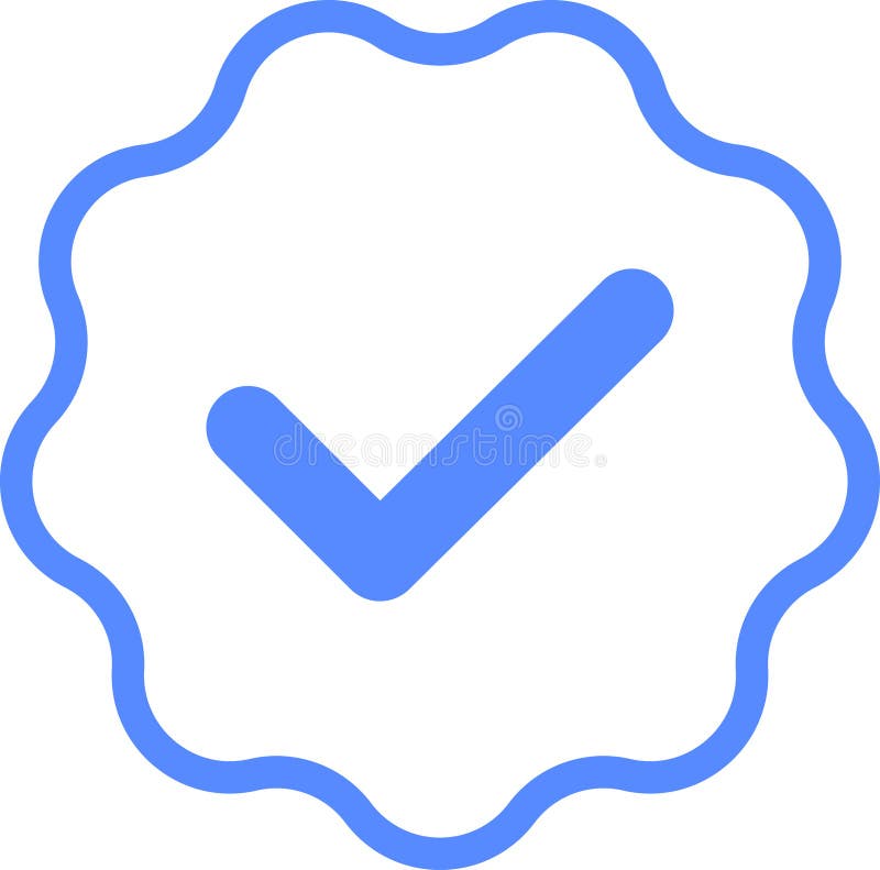 Blue Check Mark Tick Verification Icon Symbol Vector Stock Illustration ...