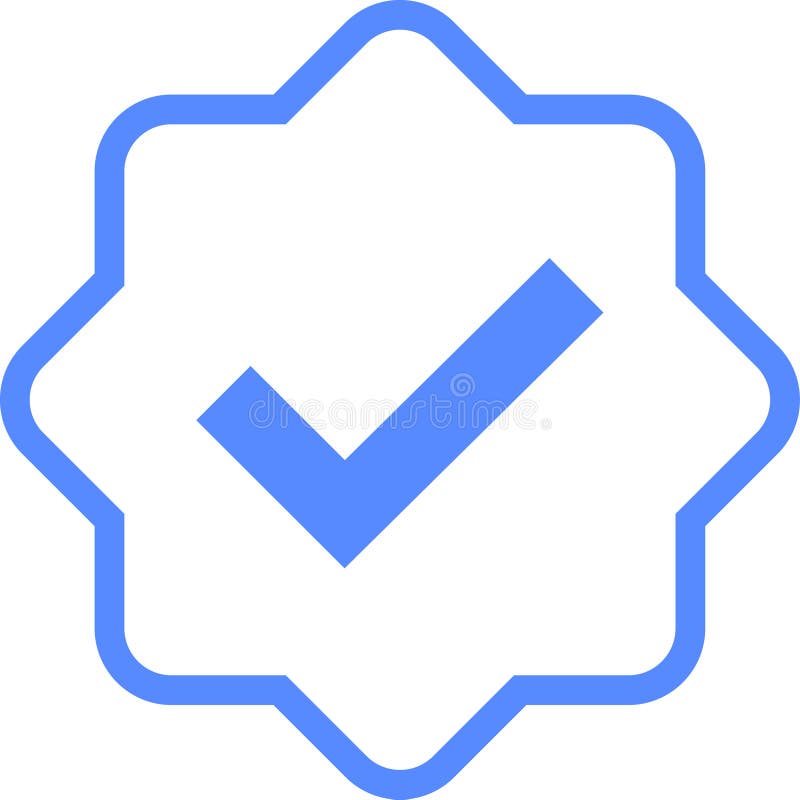 Blue Check Mark Tick Verification Icon Symbol Vector Stock Illustration ...
