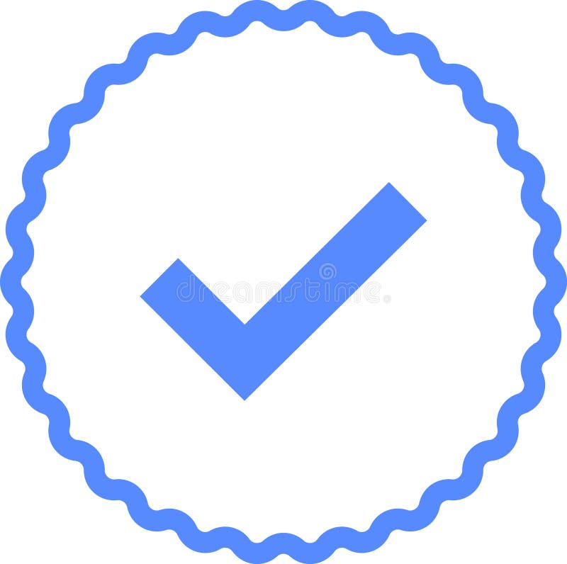 Blue Check Mark Tick Verification Icon Symbol Vector Stock Illustration ...