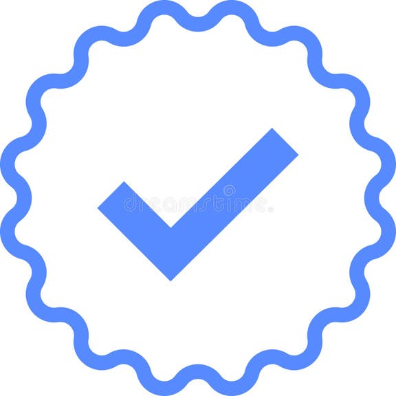 Blue Check Mark Tick Verification Icon Symbol Vector Stock Illustration ...