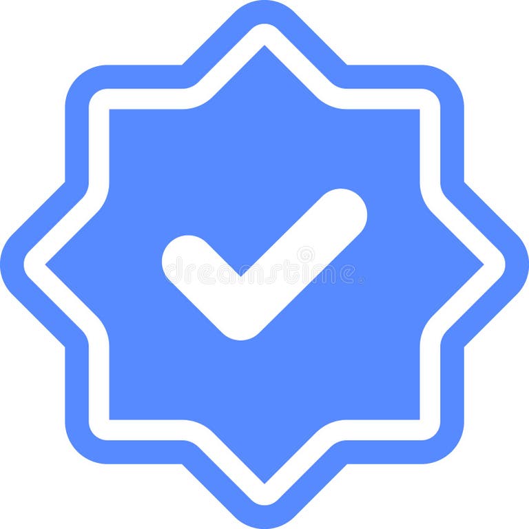 Blue Check Mark Tick Verification Icon Symbol Vector Stock Illustration ...