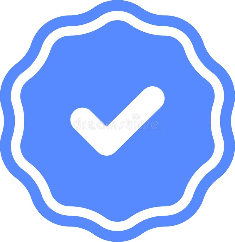 Blue Check Mark Tick Verification Icon Symbol Vector Stock Illustration ...