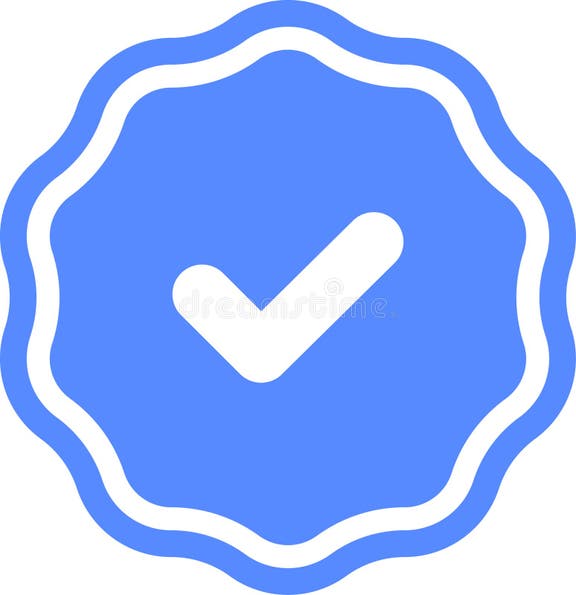 Blue Check Mark Tick Verification Icon Symbol Vector Stock Illustration ...