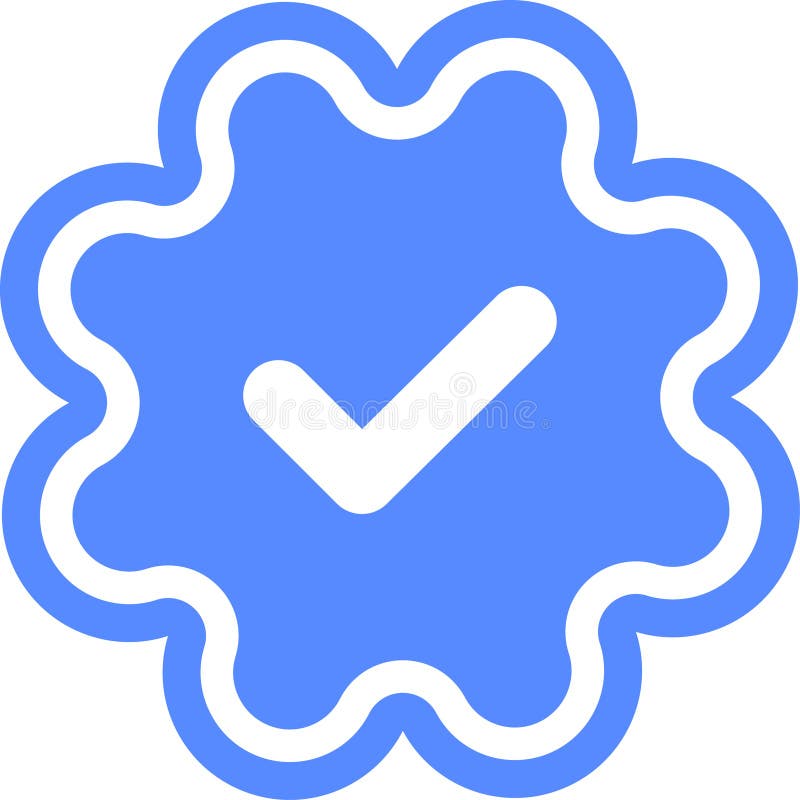 Blue Check Mark Tick Verification Icon Symbol Vector Stock Illustration ...