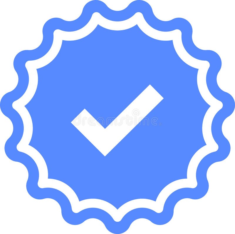 Blue Check Mark Tick Verification Icon Symbol Vector Stock Illustration ...