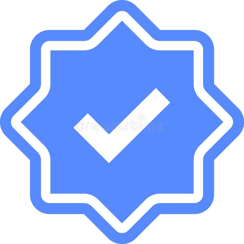 Blue Check Mark Tick Verification Icon Symbol Vector Stock Illustration ...