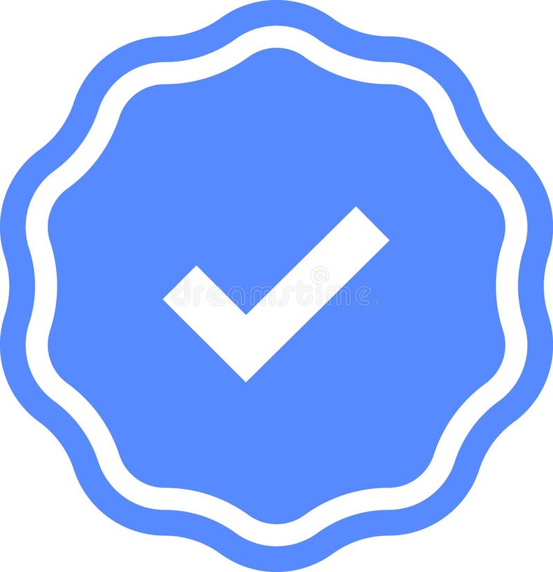 Blue Check Mark Tick Verification Icon Symbol Vector Stock Illustration ...