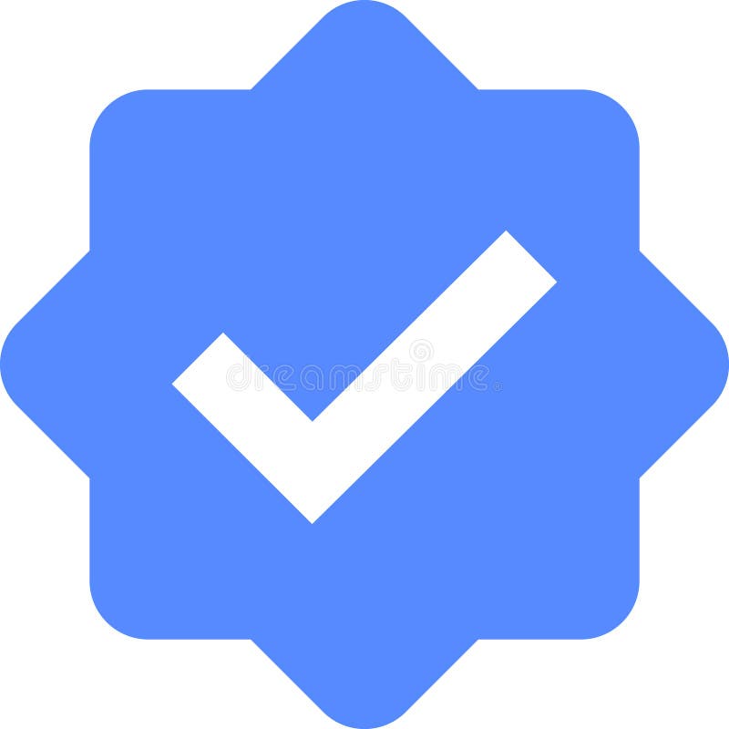Blue Check Mark Tick Verification Icon Symbol Vector. Stock Vector ...