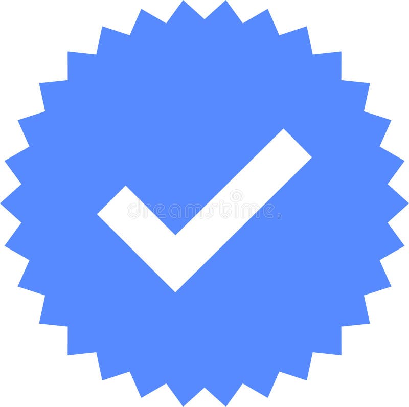 Blue Check Mark Tick Verification Icon Symbol Vector Stock Illustration ...