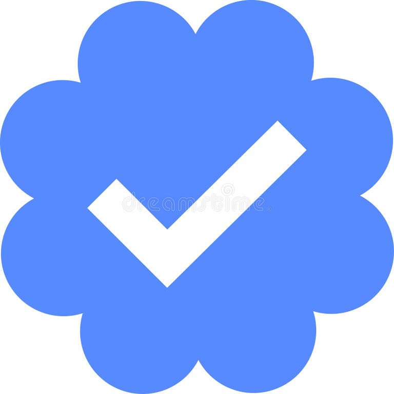 Blue Check Mark Tick Verification Icon Symbol Vector Stock Illustration ...
