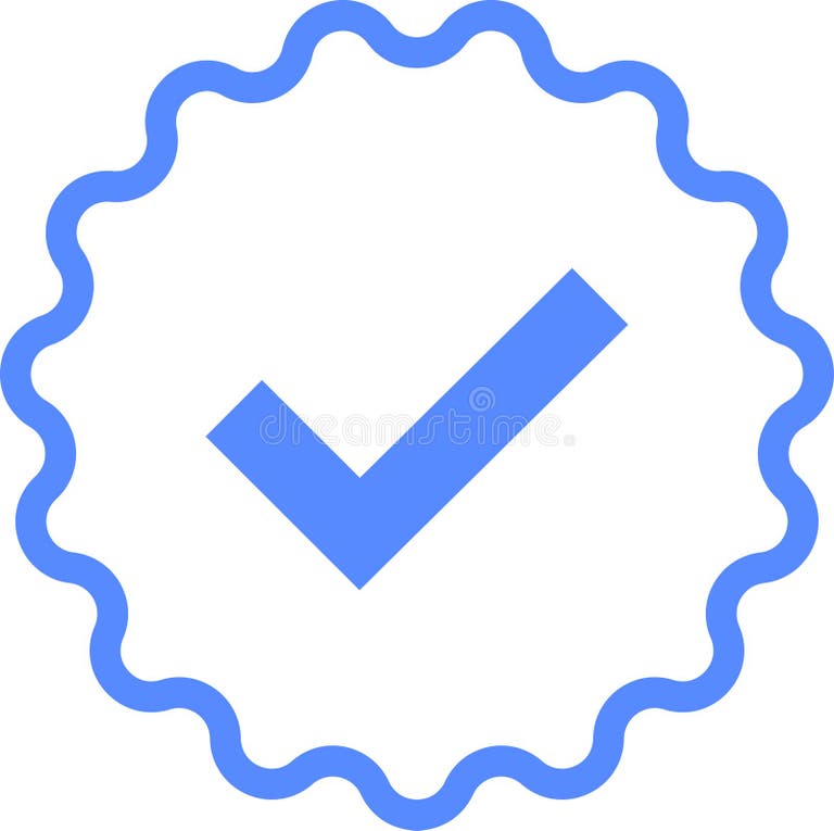 Blue Check Mark Tick Verification Icon Symbol Vector Stock Illustration ...