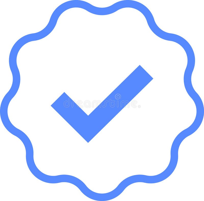 Blue Check Mark Tick Verification Icon Symbol Vector Stock Illustration ...