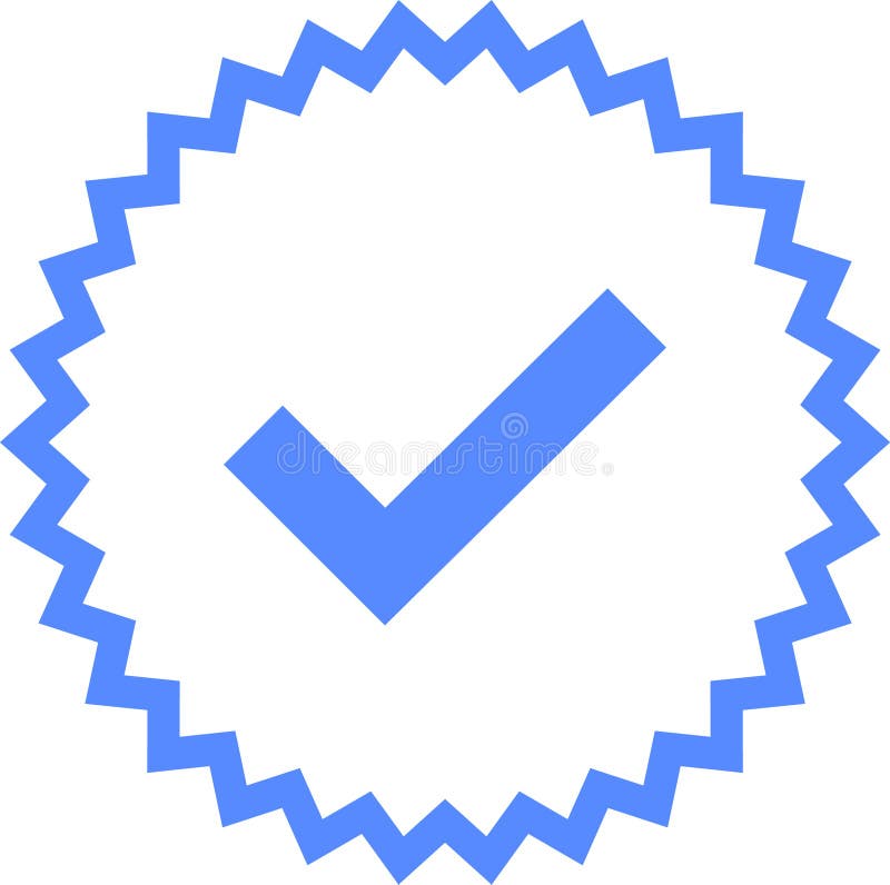 Blue Check Mark Tick Verification Icon Symbol Vector Stock Illustration ...
