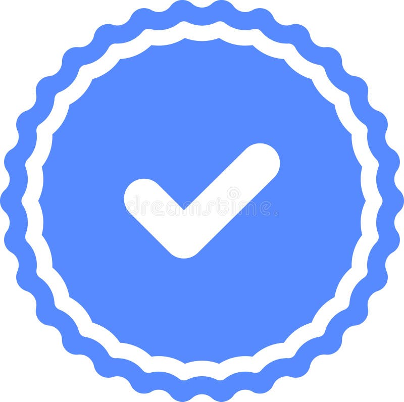 Blue Check Mark Tick Verification Icon Symbol Vector Stock Illustration ...