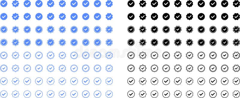 Blue Check Mark Tick Verification Icon Symbol Vector Stock Illustration ...