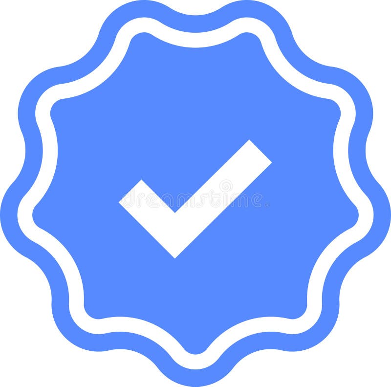 Blue Check Mark Tick Verification Icon Symbol Vector Stock Illustration ...