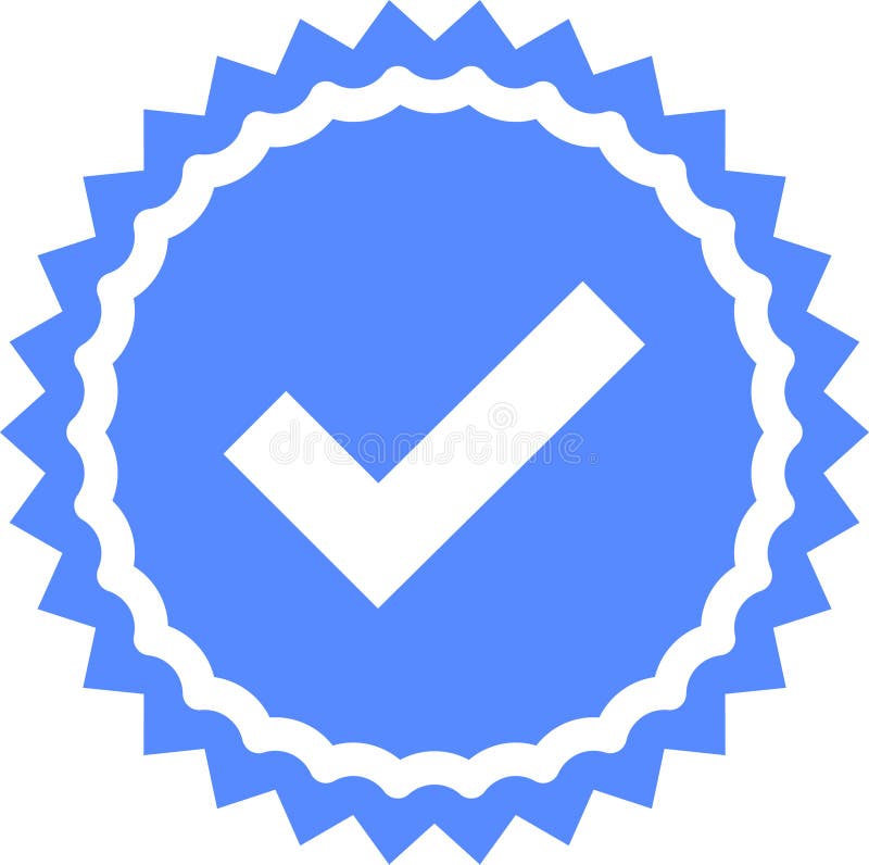 Blue Check Mark Tick Verification Icon Symbol Vector Stock Illustration ...