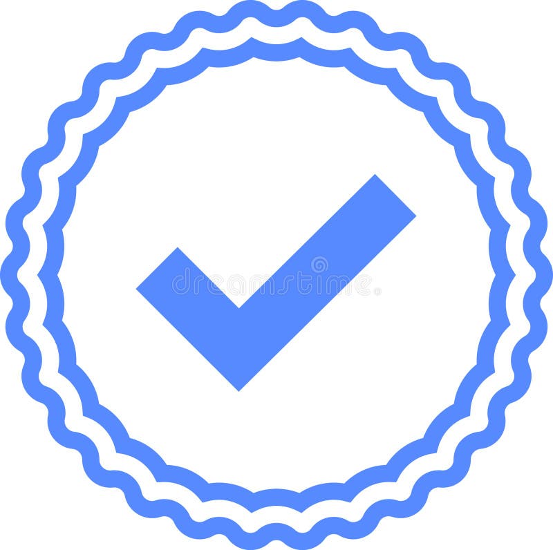 Blue Check Mark Tick Verification Icon Symbol Vector Stock Illustration ...
