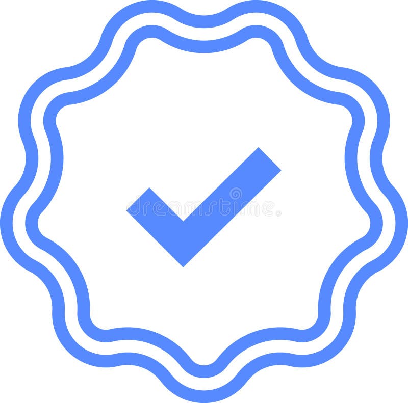 Blue Check Mark Tick Verification Icon Symbol Vector Stock Illustration ...
