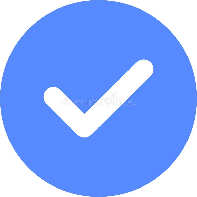 Blue Check Mark Tick Verification Icon Symbol Vector Stock Illustration ...
