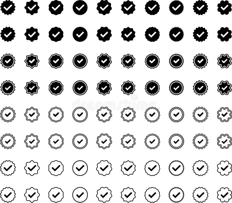 Blue Check Mark Tick Verification Icon Symbol Vector Stock Illustration ...