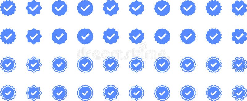 Blue Check Mark Tick Verification Icon Symbol Vector Stock Illustration ...